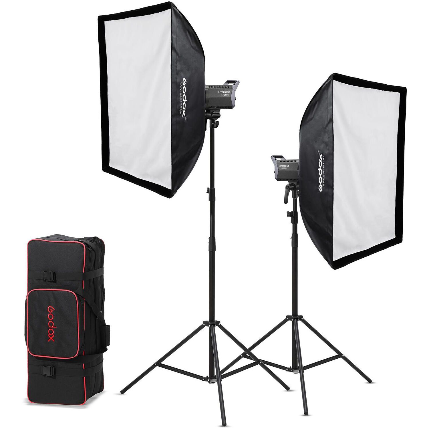 Godox Litemons LA200Bi K2 Kit 2 illuminatori + 2 softbox + 2 stativi